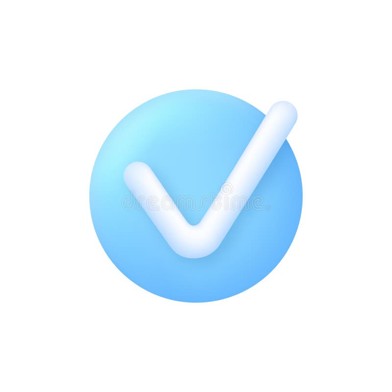 3D Check Mark Success Icon. Check List Button, Success Tick and Accept ...