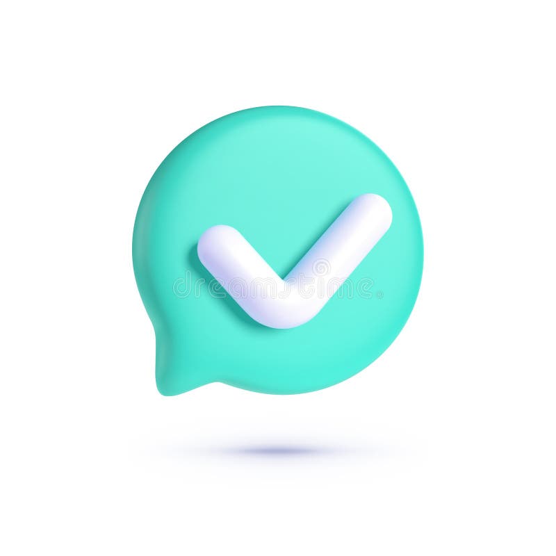 3d Check Mark for Web Background Design. Check Mark 3d. 3d Button on ...