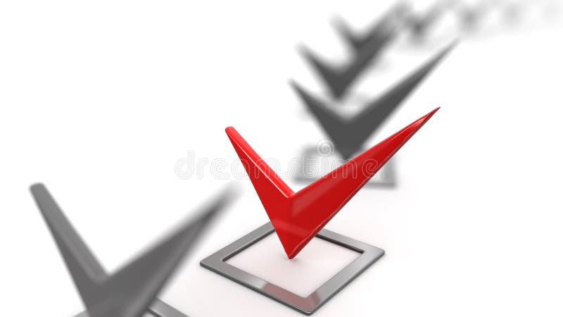 3d Check Mark on white stock illustration. Illustration of report ...