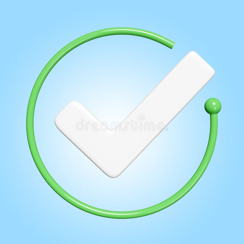 3d Check Marks, Tick Marks Symbols Icon Isolated on Blue Background ...