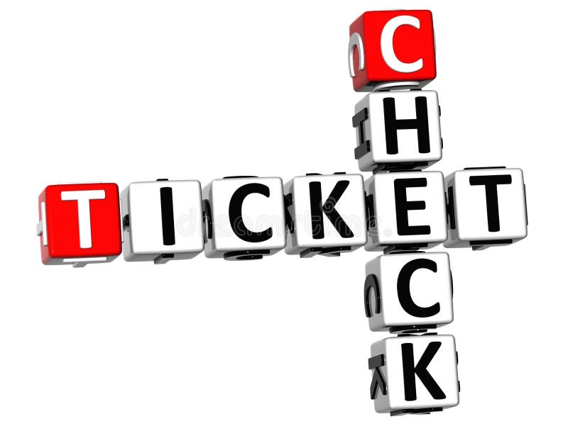 3D Check Ticket Crossword stock illustration. Illustration of digitally ...