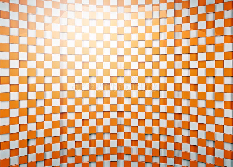 3d Checkered Background in Orange and White Tone. 3d Pattern Checkered ...