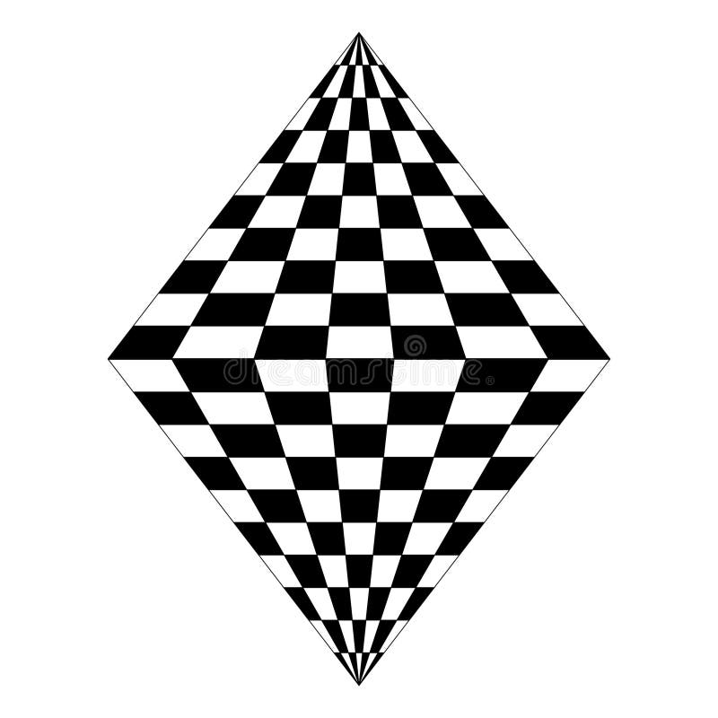 3D Checkered Rhombus Isolated on White Background. Diamond or Lozenge ...