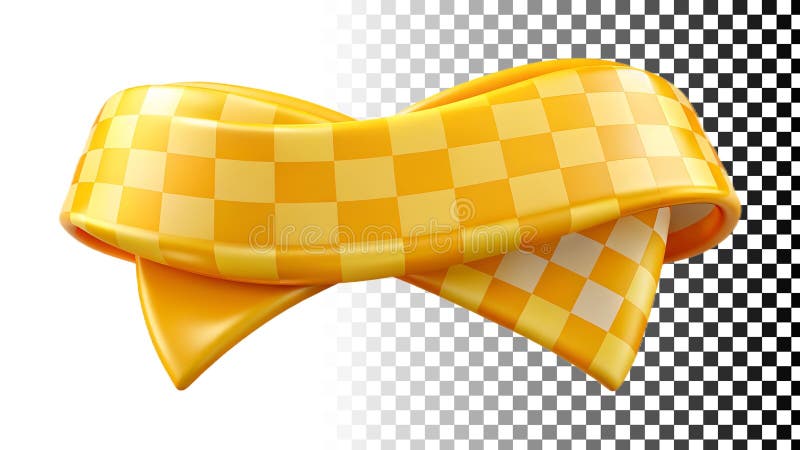 3D Checkered Ribbon Icon Pattern Fabric Graphic Design Element Png ...