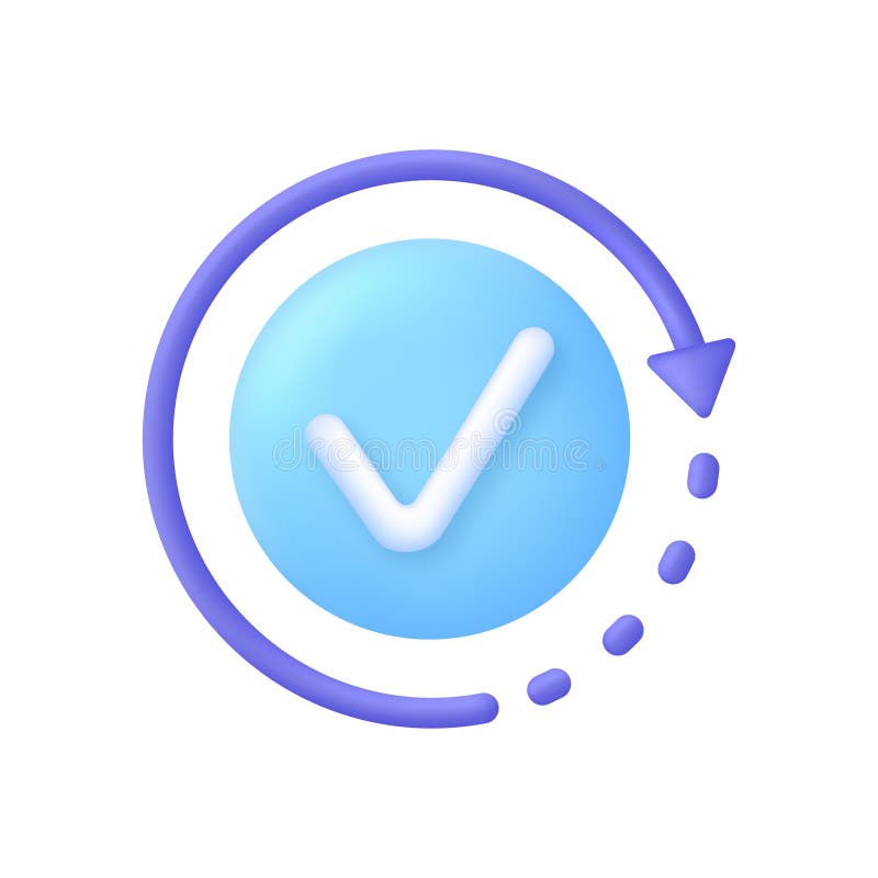 3D Checking Process Icon. Approved Icon. Easy Pay or Update Concept ...