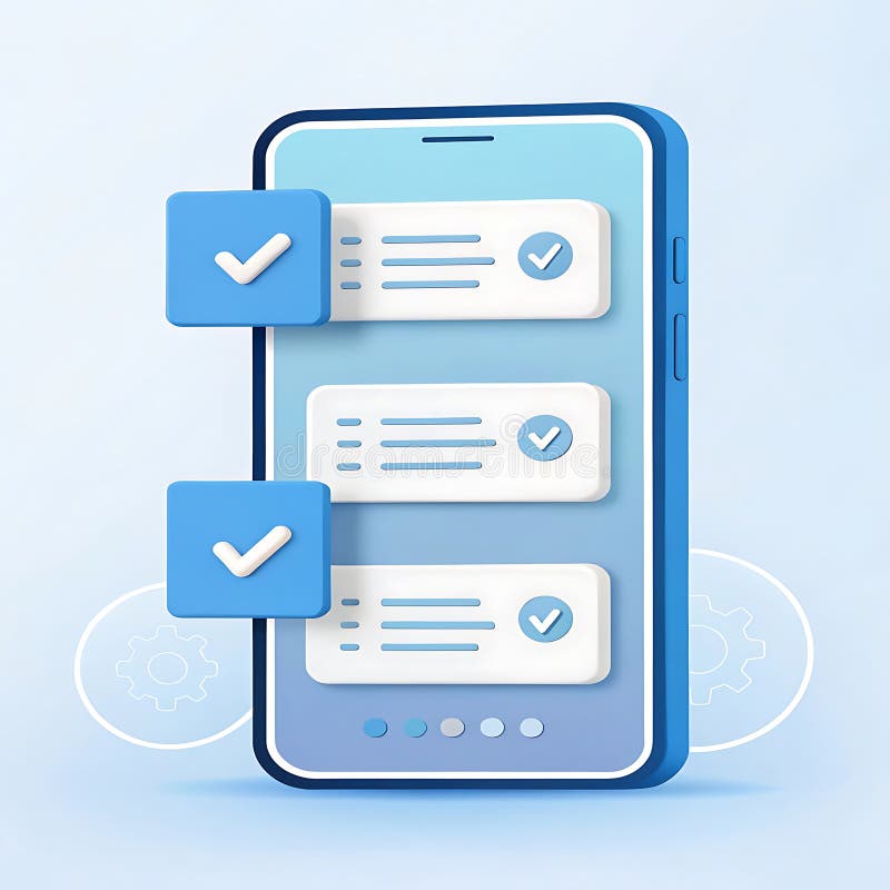 D Checklist App Concept Task Management on Smartphone Stock ...