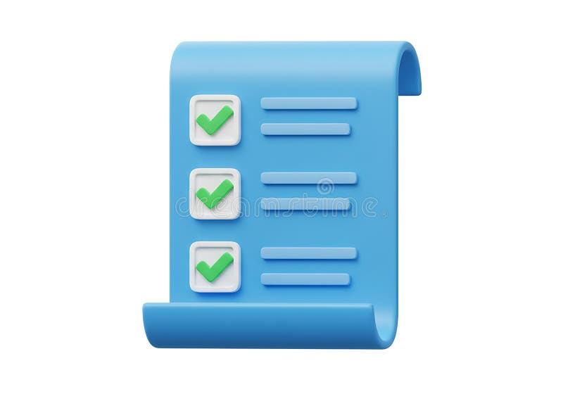 3D Checklist Icon: Completed Tasks & To-Do List Stock Illustration - Illustration of screenshot ...