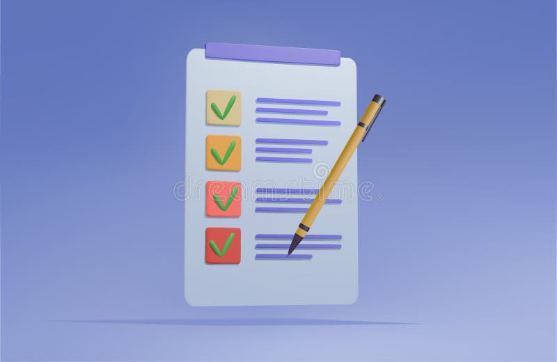 3D Checklist Icon with the Completion of Business Tasks. a Completed ...