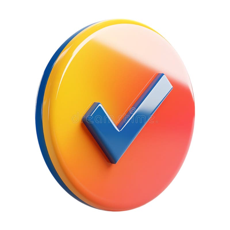 3D Checkmark Icon Success Approved Symbol on Transparent Background ...