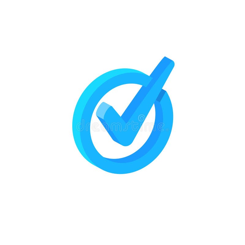 3d Checkmark Tick Icon. Checklist Success Button Correct Agree App 3d ...