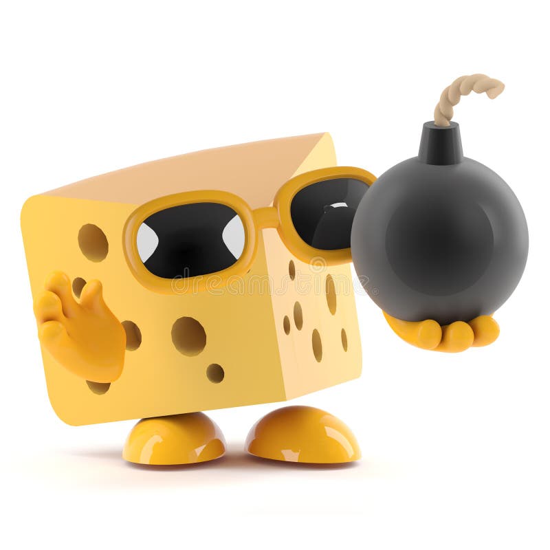 3d Cheese bomb stock illustration. Illustration of french - 41871381