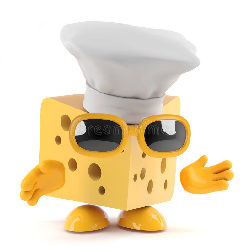 3d Cheese chef stock illustration. Illustration of snack - 41871592