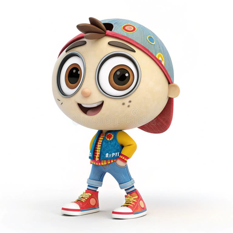 3D Chibi Character Extrovert Isolated on White Background Stock ...