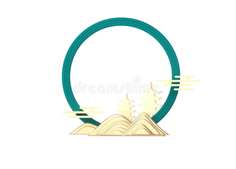 3D Chinese Style Title Border Banner Stock Illustration - Illustration ...