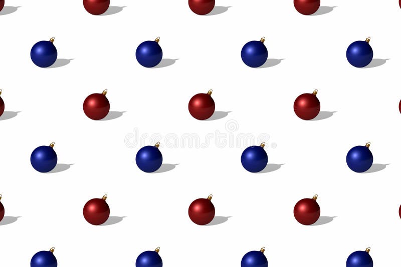 3d Christmas Red and Blue Balls with Geometric Pattern. Decorative ...