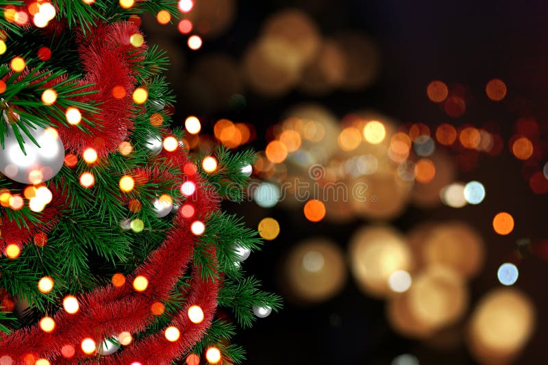 3D Christmas Tree with Bokeh Lights Design Stock Image - Image of celebrate, sparkle: 261323057