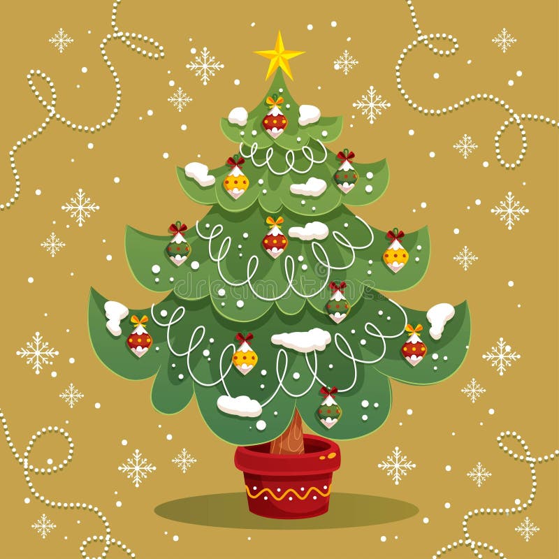 2d Christmas Tree Concept Vector Design Illustration Stock Vector ...