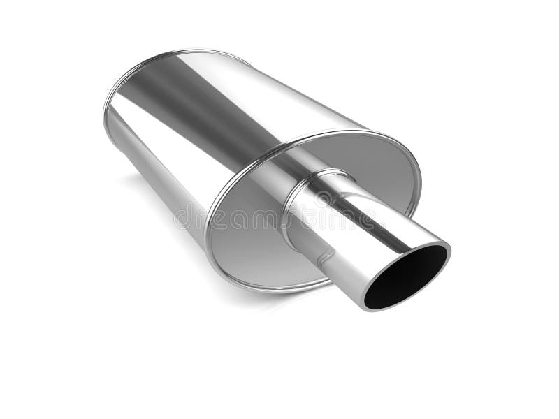 3d Chrome car exhaust pipe stock illustration. Illustration of pipe ...