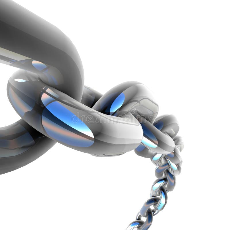 3D Chrome Chain stock illustration. Illustration of safety - 44029750