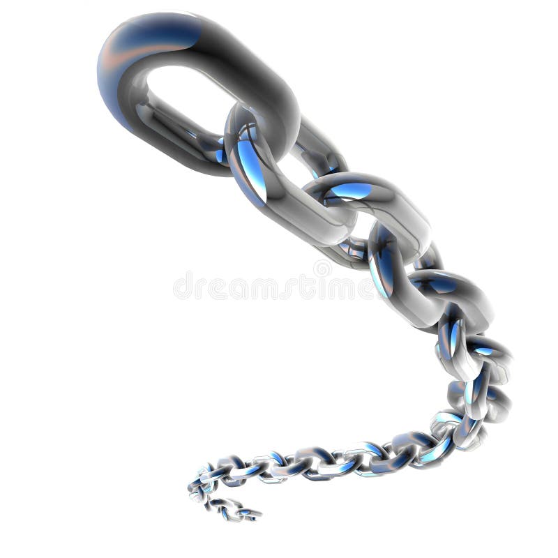 3D Chrome Chain stock illustration. Illustration of attached - 44029755