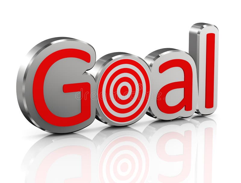 Red Goals Word Shows Objectives Hope and Future Stock Illustration ...