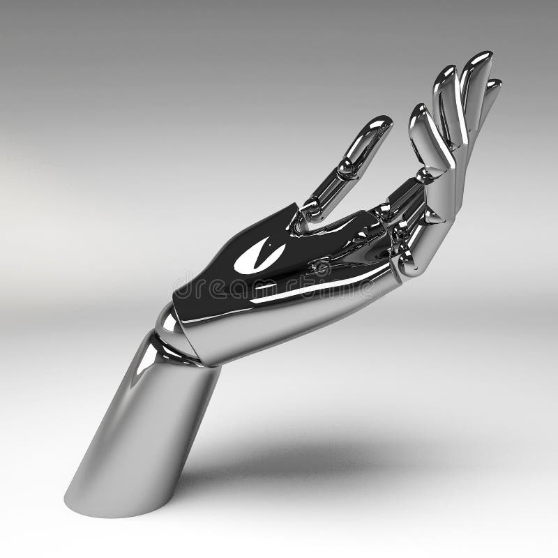 3d chrome hand stock illustration. Illustration of floodgates - 37005349