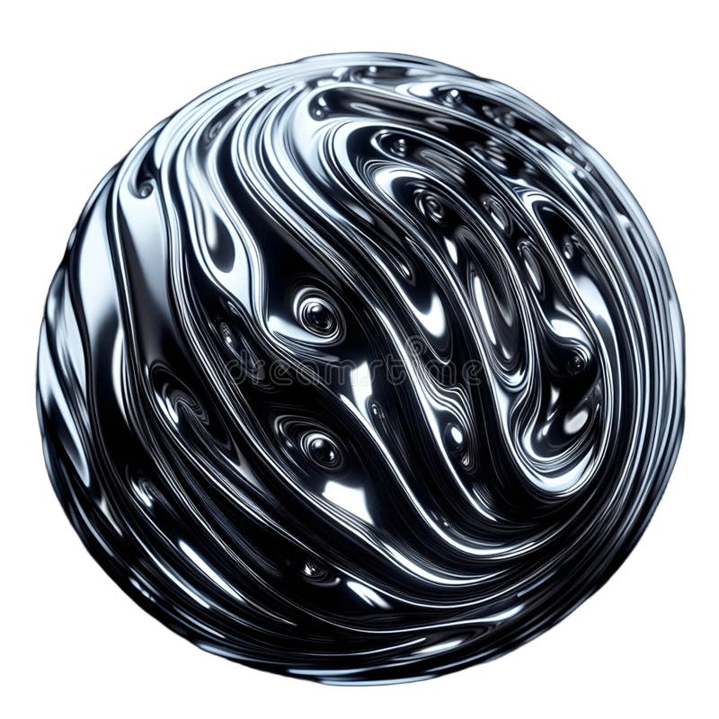 3d Chrome Liquid Wavy Isolated Sphere Render Luxurious Shiny Gradient ...