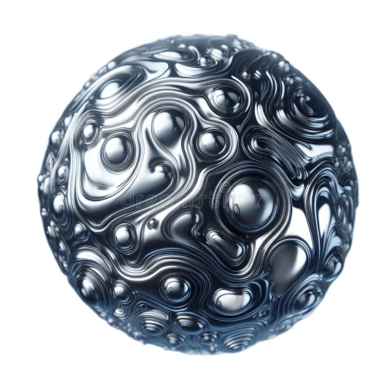 3d Chrome Liquid Wavy Isolated Sphere Render Luxurious Shiny Gradient ...