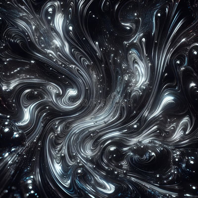 Silver Gradient Background with Molten Liquid Metal Texture. Generative ...