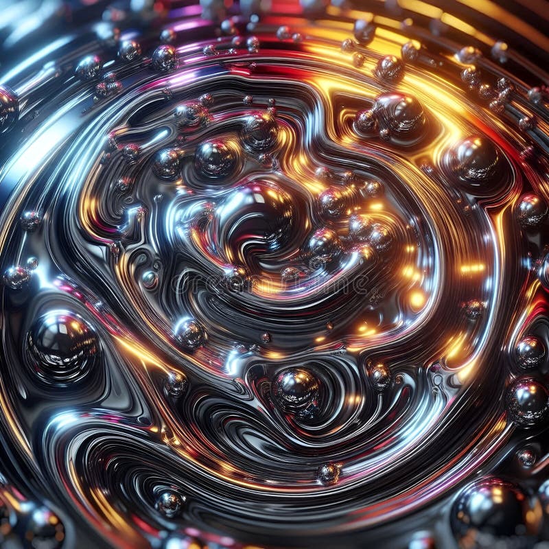 Silver Gradient Background with Molten Liquid Metal Texture. Generative ...