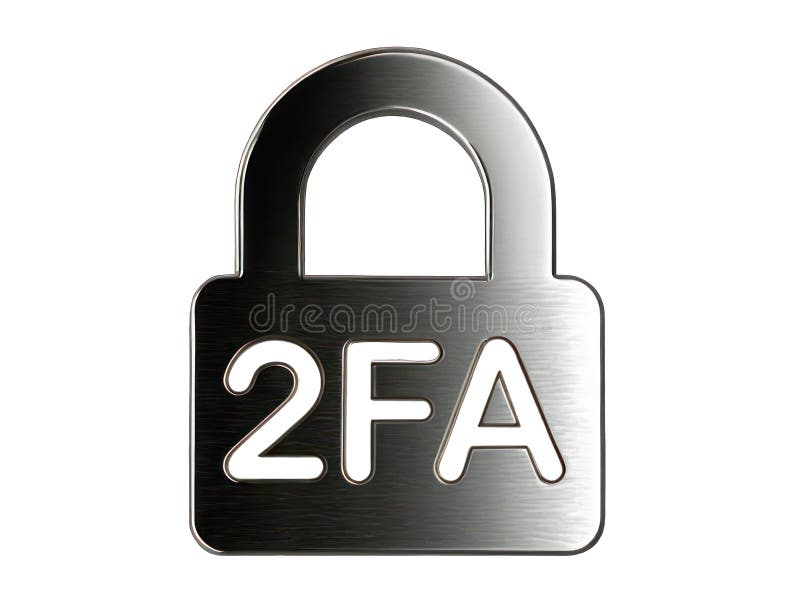 3D Chrome Lock with the Inscription 2FA, Two-factor Authentication ...