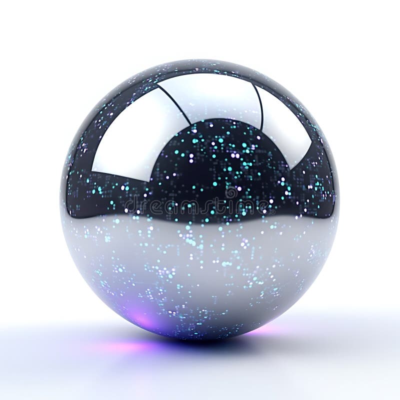 3D Chrome Silver Sphere Isolated on a White Background Stock ...