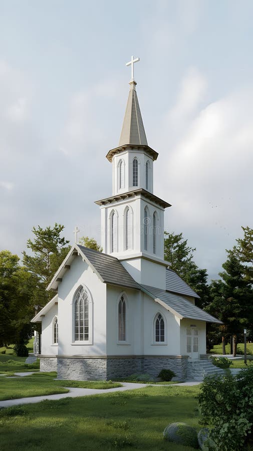 3D Church stock illustration. Illustration of spire - 335528986