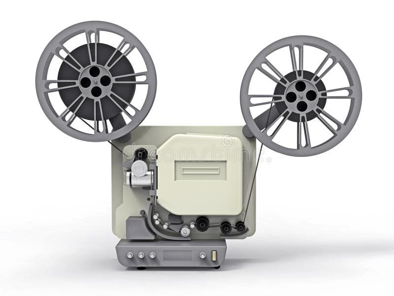 3d Cinema Film Projector Isolated on White Background. 3d Rendering ...