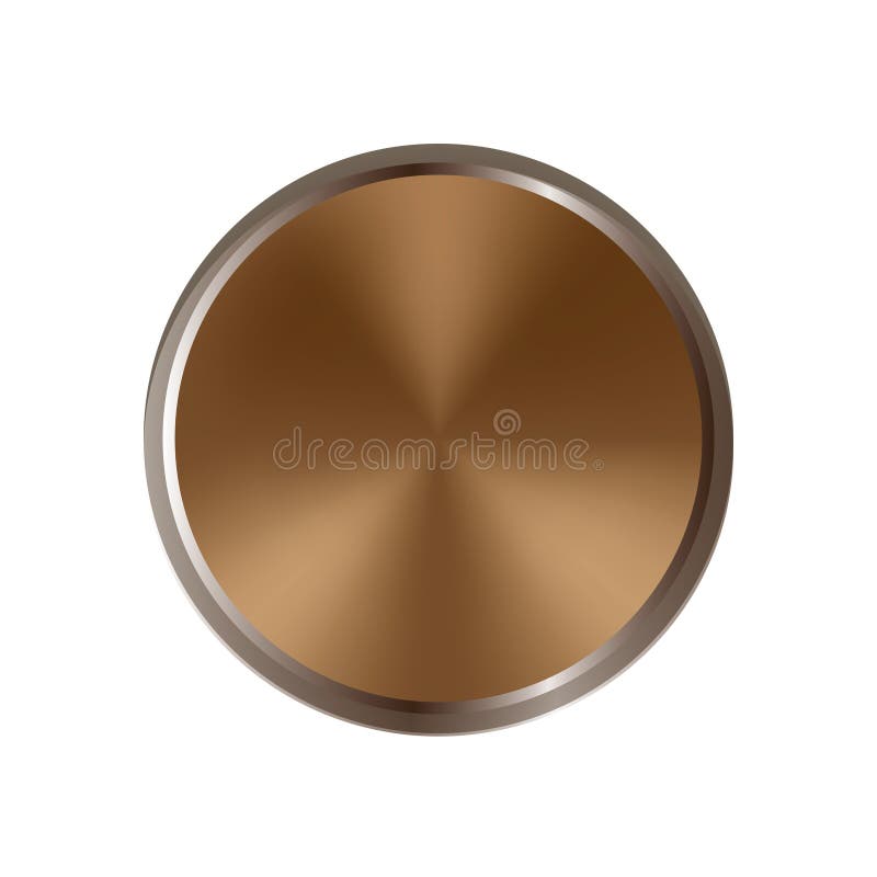 3D Circle Brown Gradient and Chromium Metallic Isolated on White Background Stock Vector ...