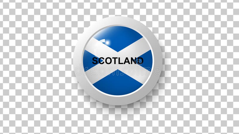 3D Circle Button with Scotland Flag Isolated on Transparent Background ...