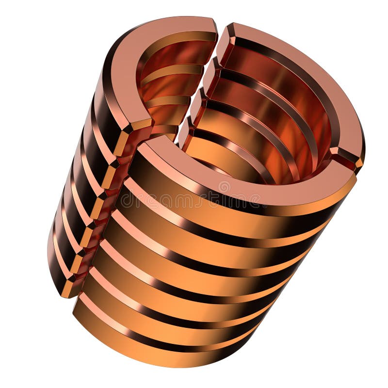 3D Circle Copper Metal Object Scientific Shape Isolated Elegant Modern ...