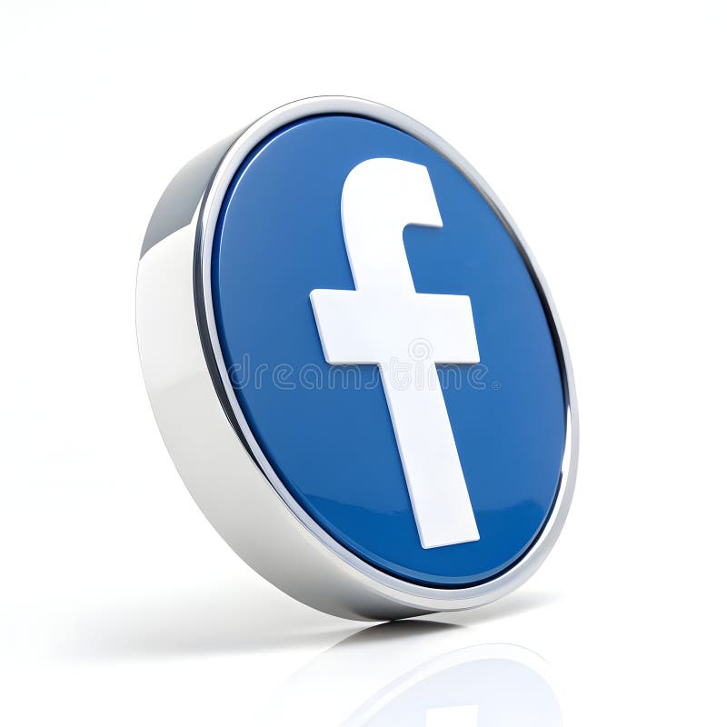 3D Circle with Facebook Logo Isolated on White Background Stock ...