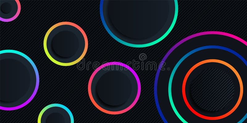3D Circle Shape Dimension Layers Background with Colorful Line Stock ...