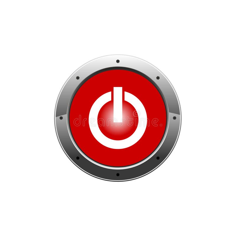 3d Circle Start and Power Push Button Stock Vector - Illustration of ...
