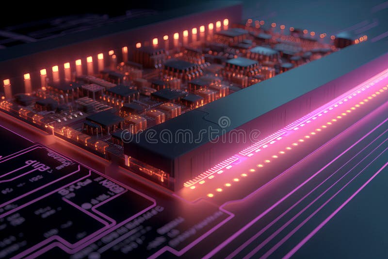 Futuristic Technology with Circuitry Components HD 3D Render As ...