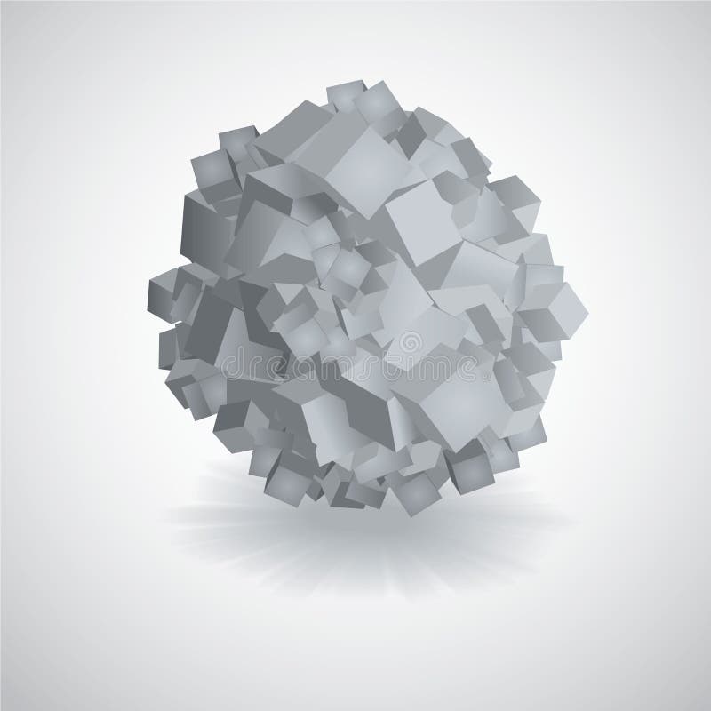 3D sphere made of cubes stock illustration. Illustration of graphic ...