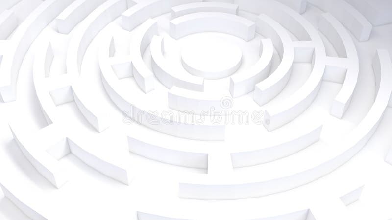 3D Circular maze stock illustration. Illustration of choice - 119965599