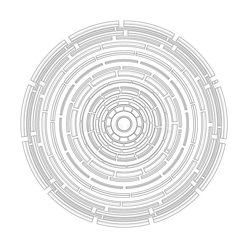 3D Circular Pattern. Style Wireframe Model Stock Illustration ...