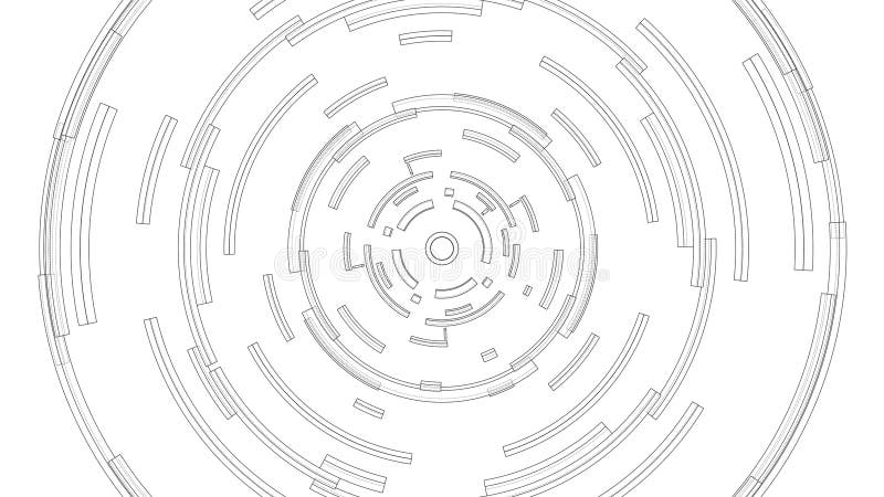 3D Circular Pattern. Style Wireframe Model Stock Illustration ...