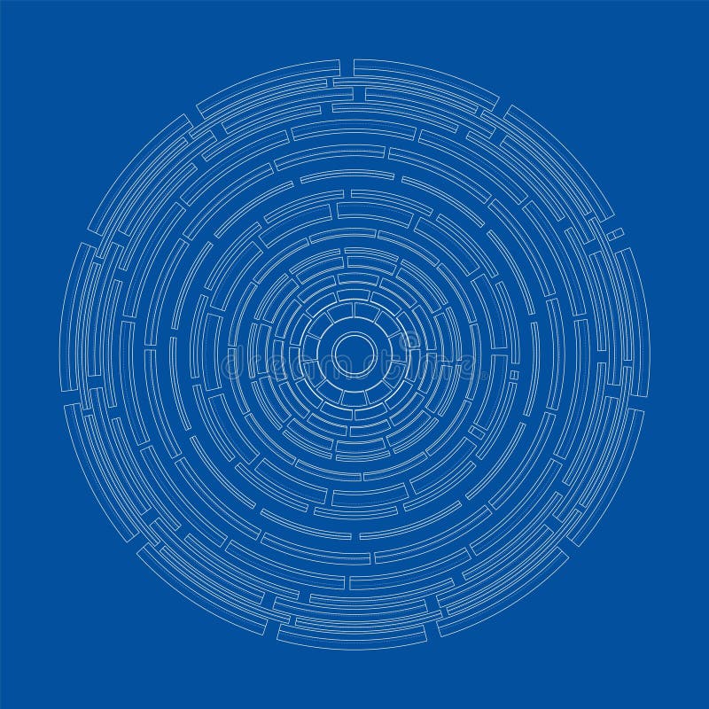 3D Circular Pattern. Style Wireframe Model Stock Illustration ...