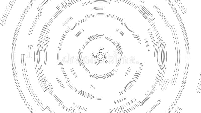 3D Circular Pattern. Style Wireframe Model Stock Illustration - Illustration of design, abstract ...
