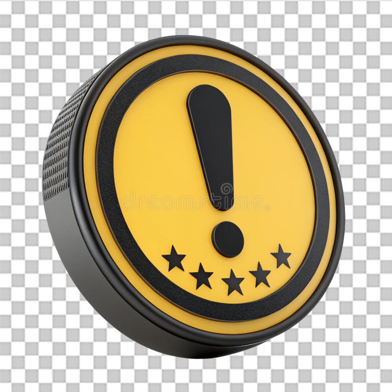 3D Circular Warning Sign with Exclamation Mark Stock Illustration ...