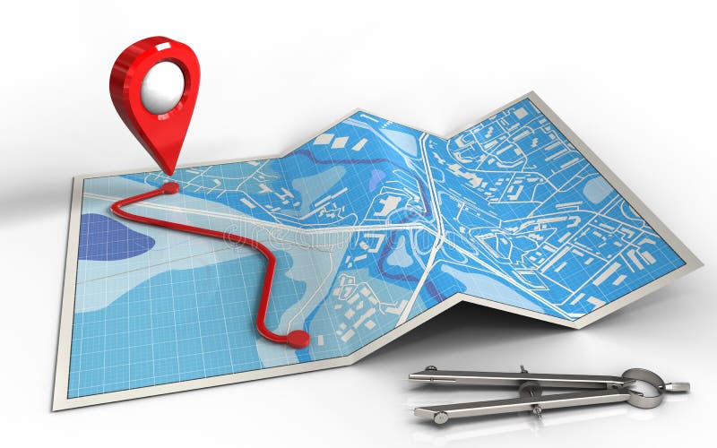 3D Route Map Of A City stock illustration. Illustration of city - 63151383
