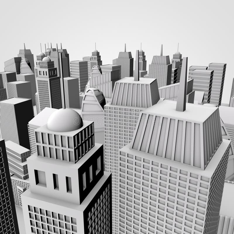 3D City Model stock illustration. Illustration of america - 44029874